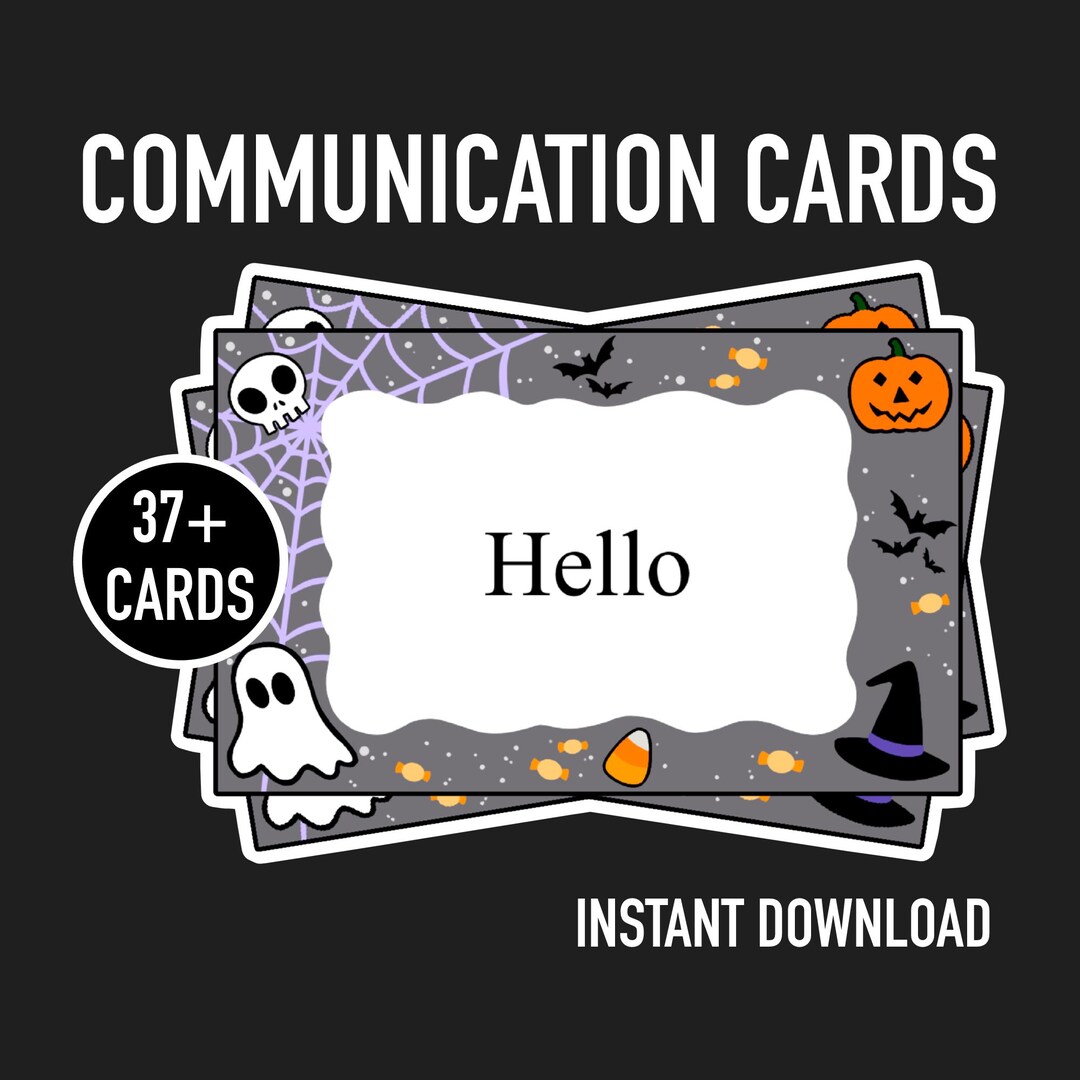 Halloween Communication Cards PDF - Etsy