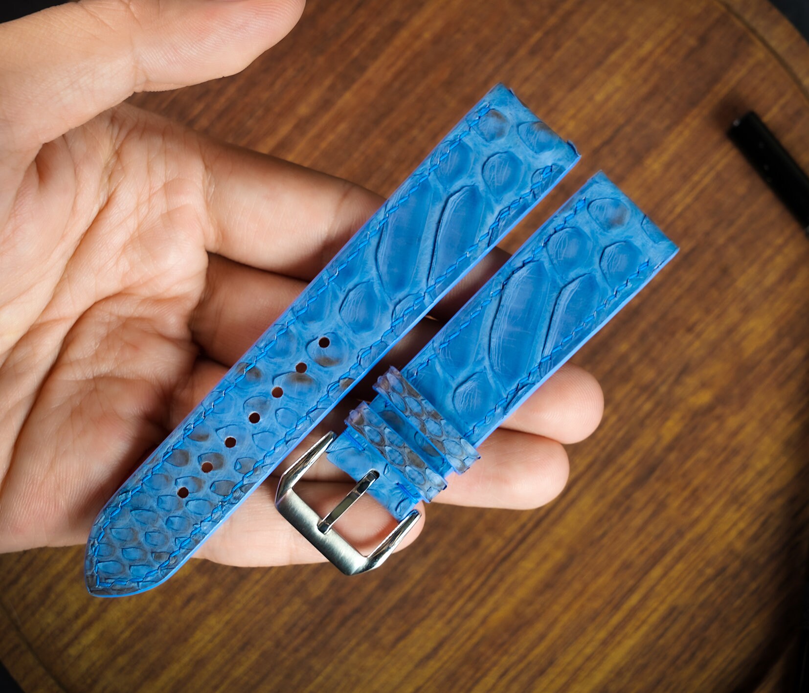 Python Leather Watch Strap/Leather Handmade Watch Strap/ | Etsy