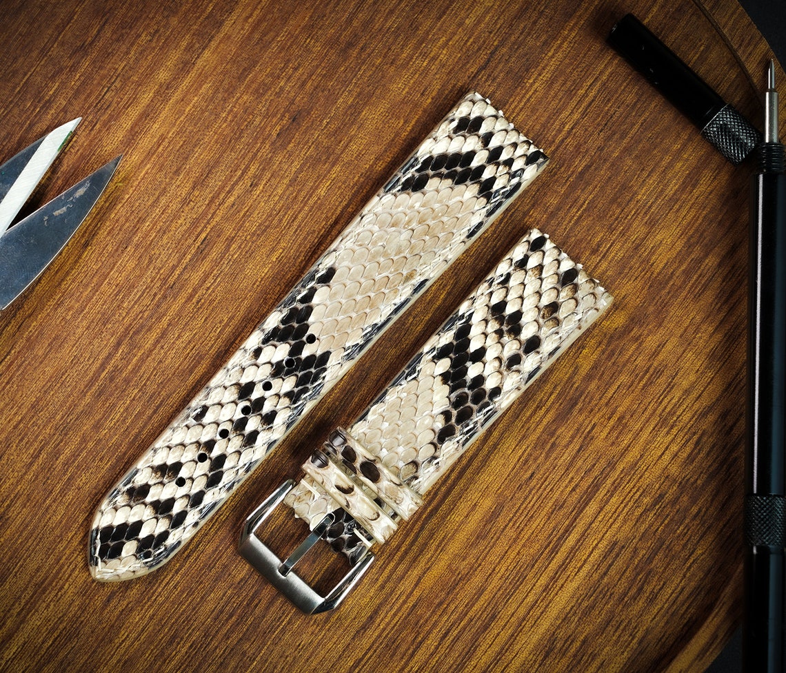 Python Leather Watch Strap/Leather Handmade Watch Strap/ | Etsy