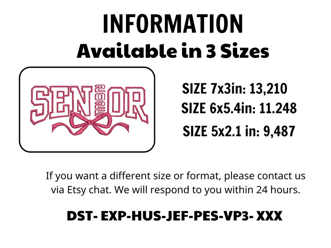 Senior 2025 Embroidery Design 3 Sizes, Coquette Senior Class of 2025 ...