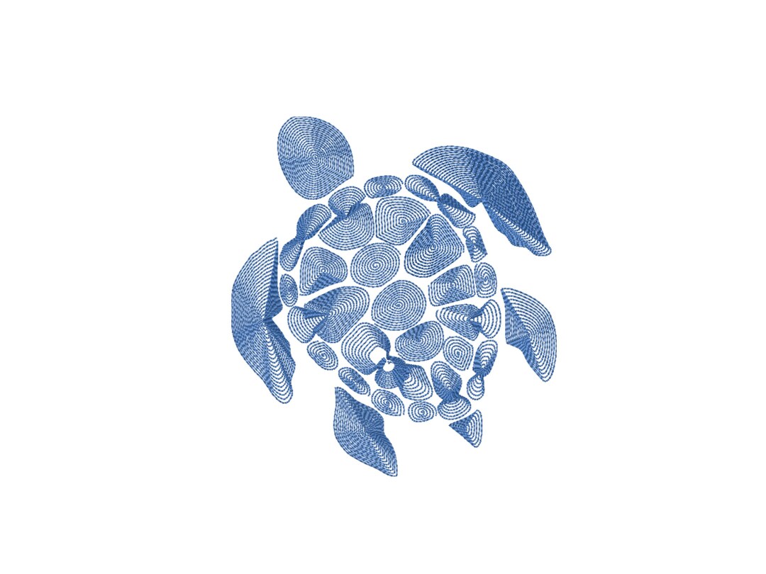 Turtle Sea Ocean Embroidery Machine Design, 3 Sizes Digital Download ...