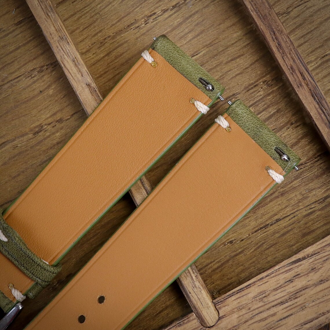 Olive Waxed Leather Handmade Watch Strap/quick Release Watch - Etsy