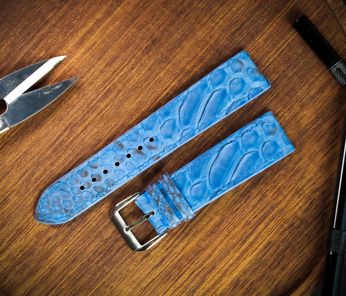 Python Leather Watch Strap/Leather Handmade Watch Strap/ | Etsy
