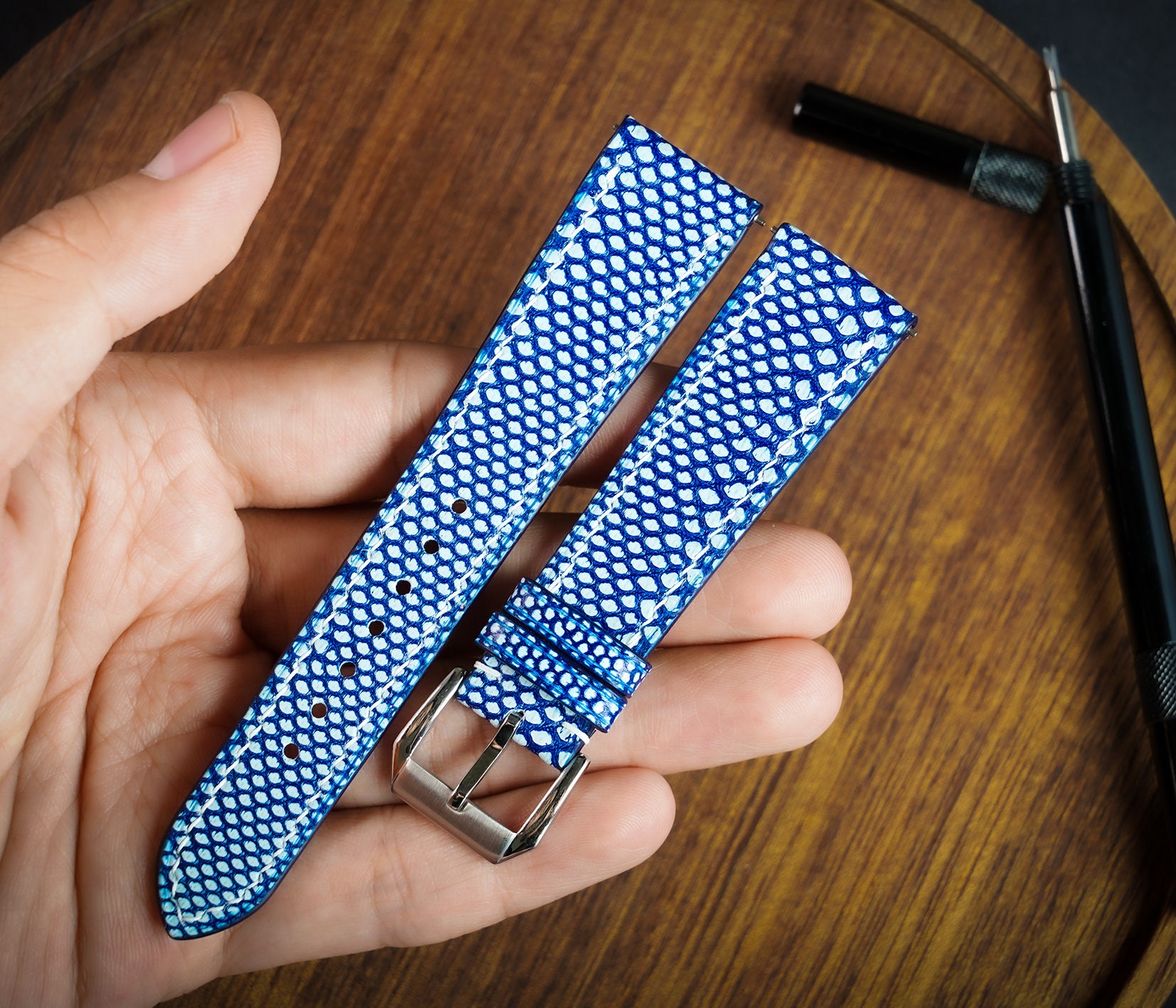 Karung Sea Snake Leather Watch Strap/quick Release Watch - Etsy