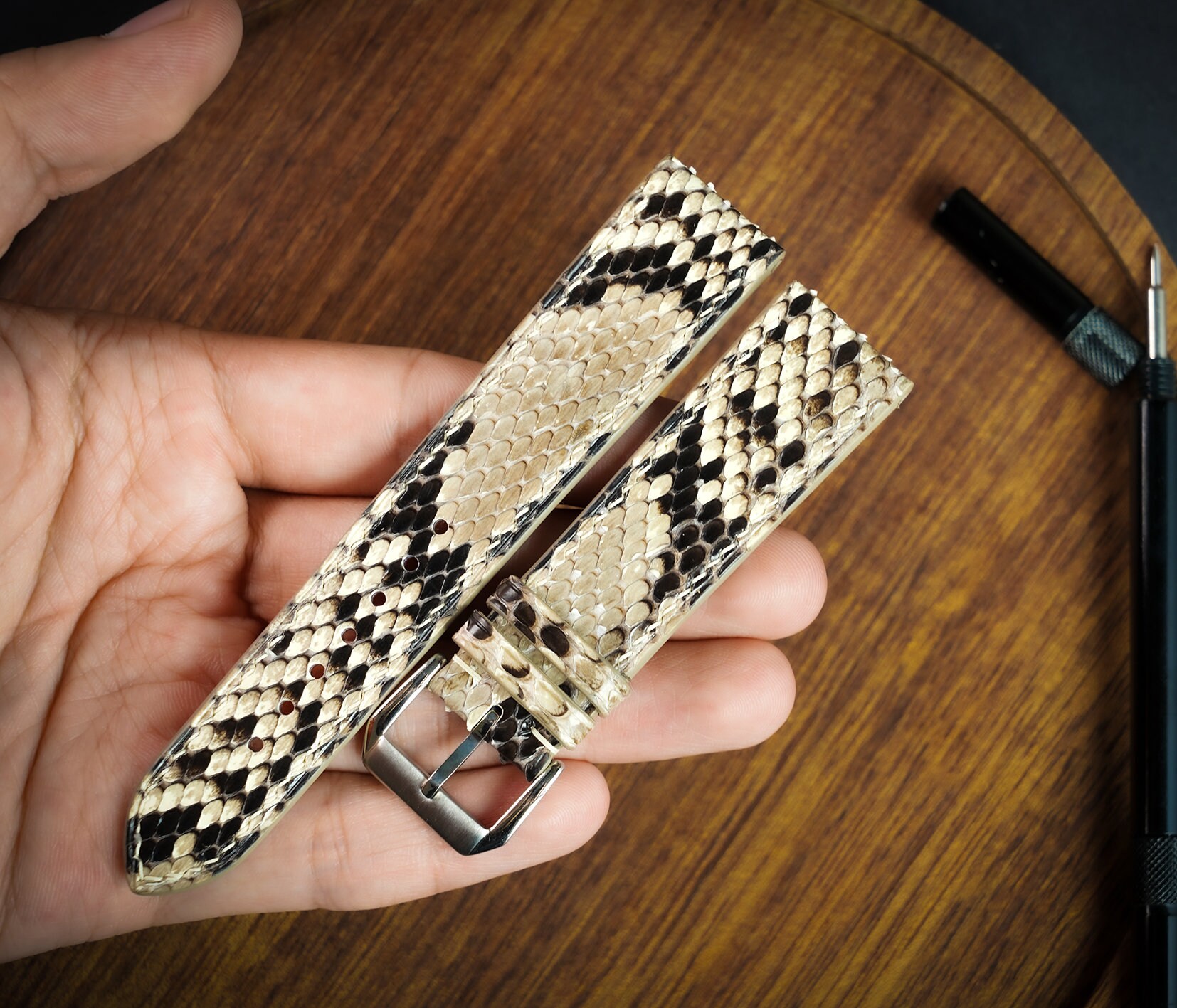 Python Leather Watch Strap/Leather Handmade Watch Strap/ | Etsy