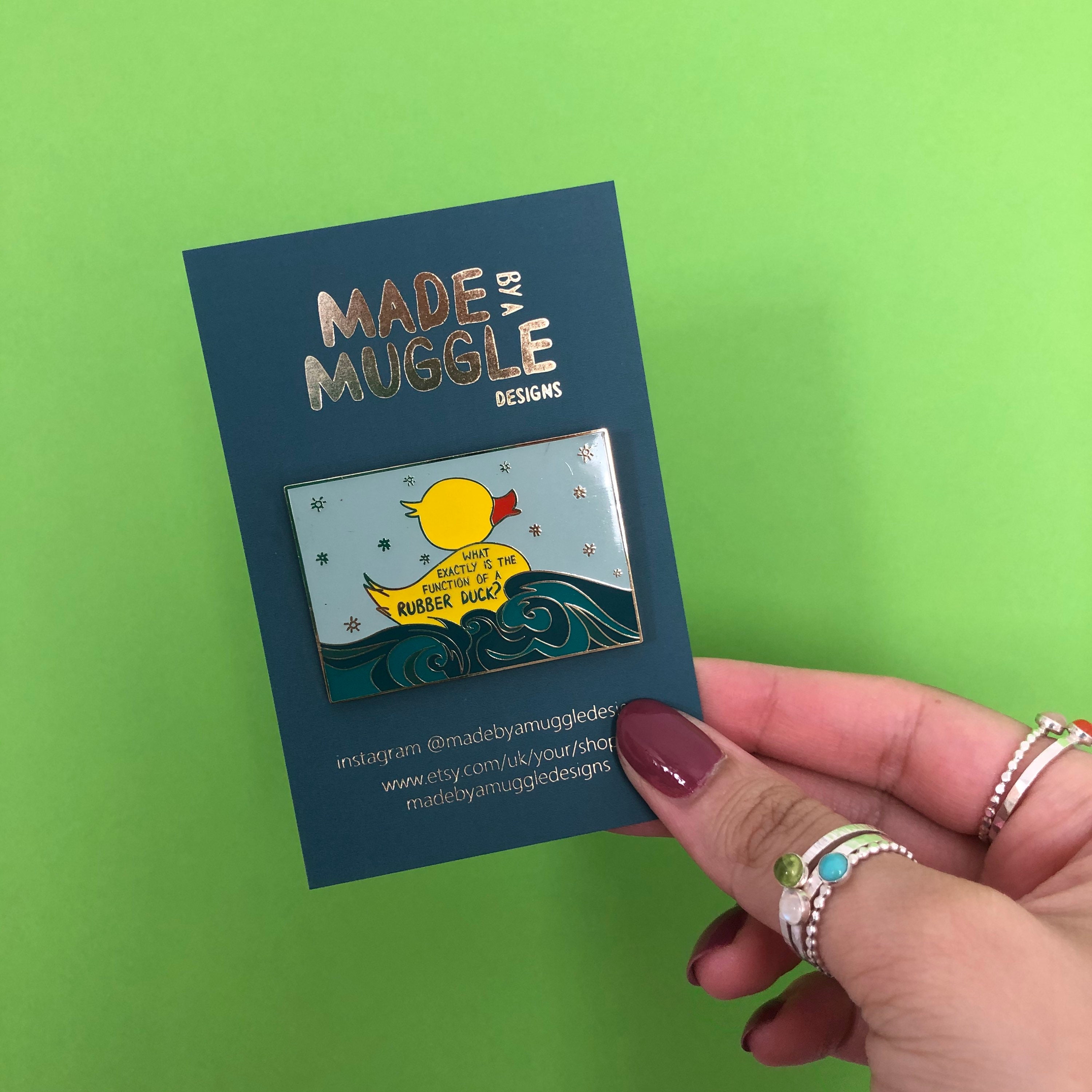 A GRADE Rubber Duck Pin Badge Wizard Pin Rubber Duck Pin | Etsy