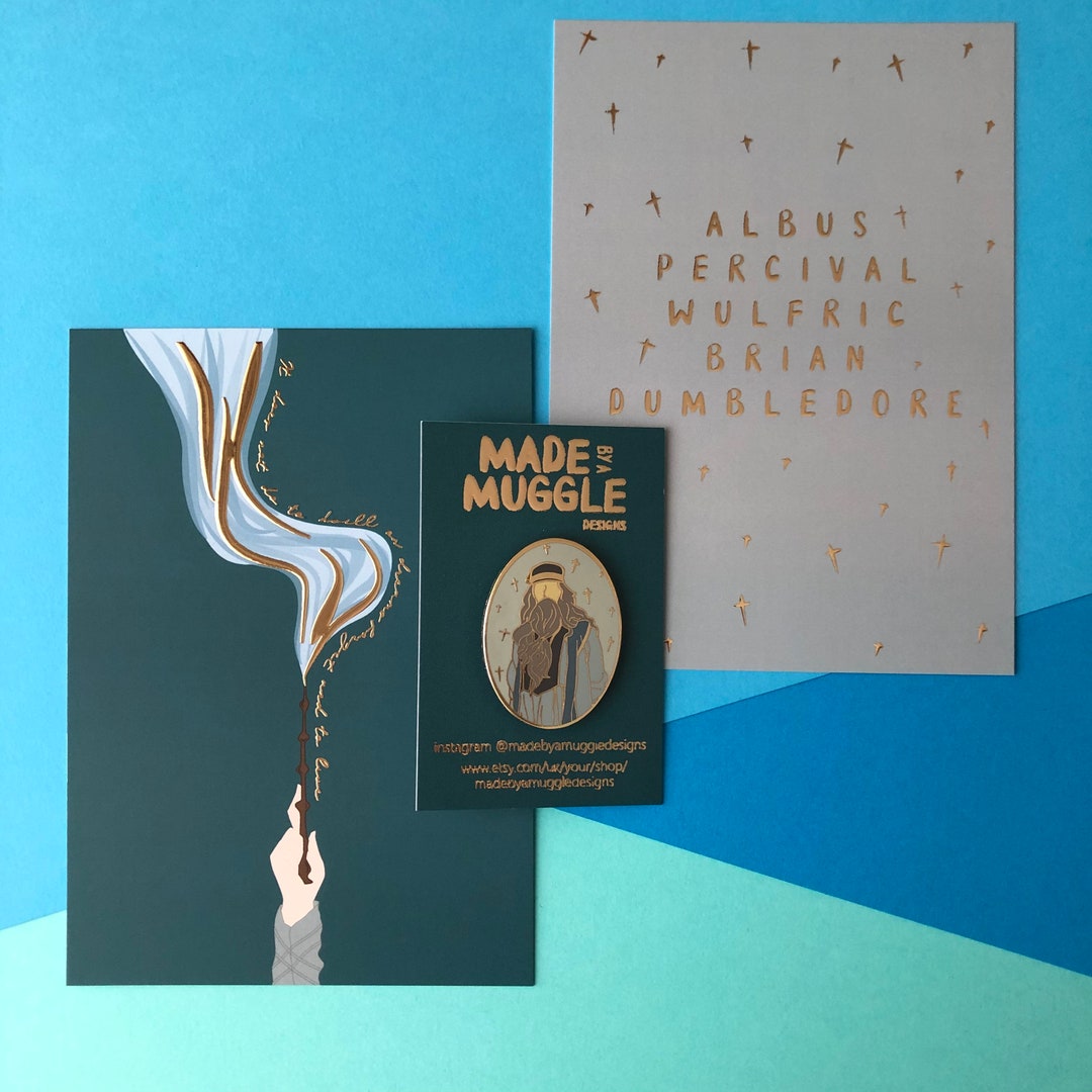 Headmaster Postcard Wizard Post Card Headmaster Enamel Pin Foil Print ...