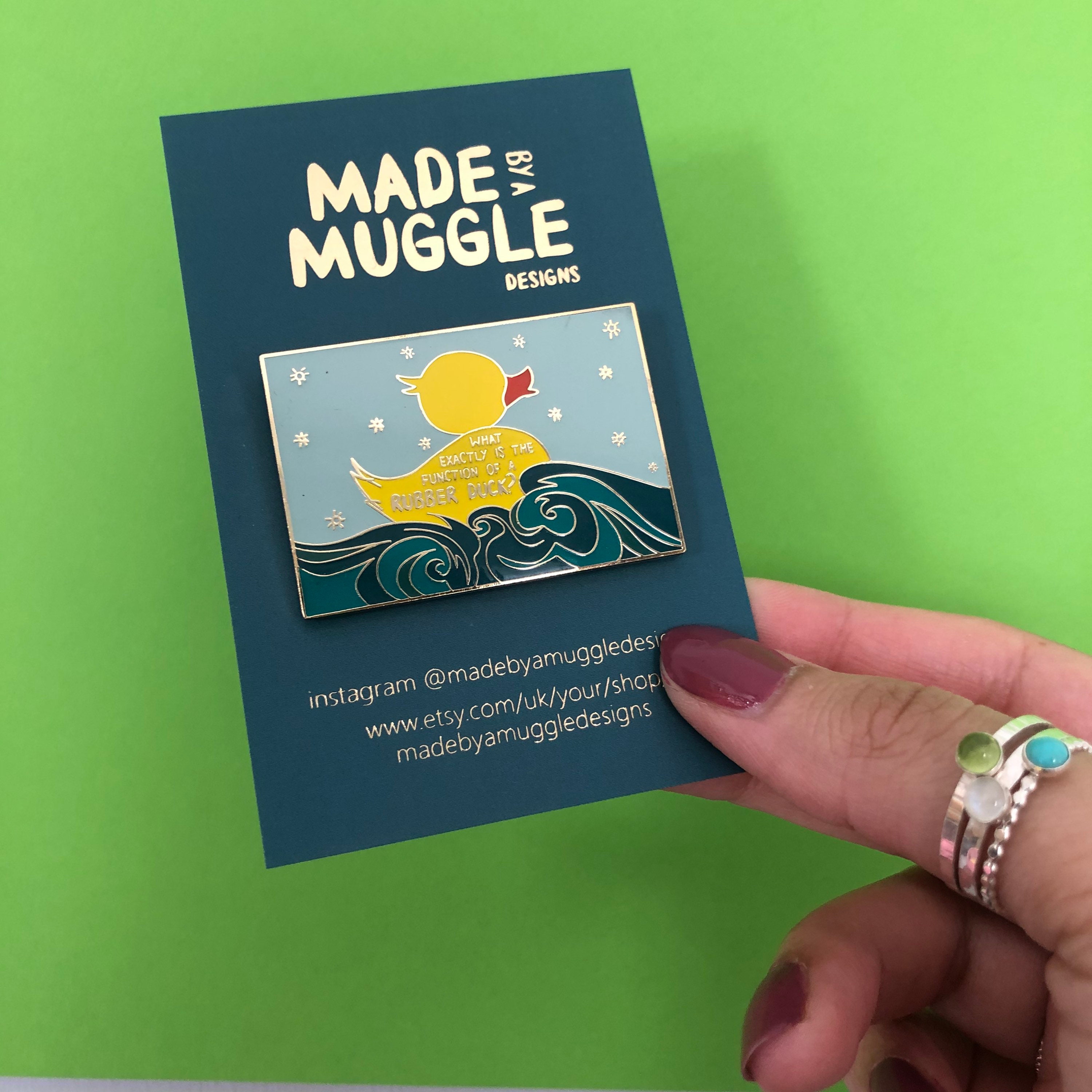 A GRADE Rubber Duck Pin Badge Wizard Pin Rubber Duck Pin | Etsy