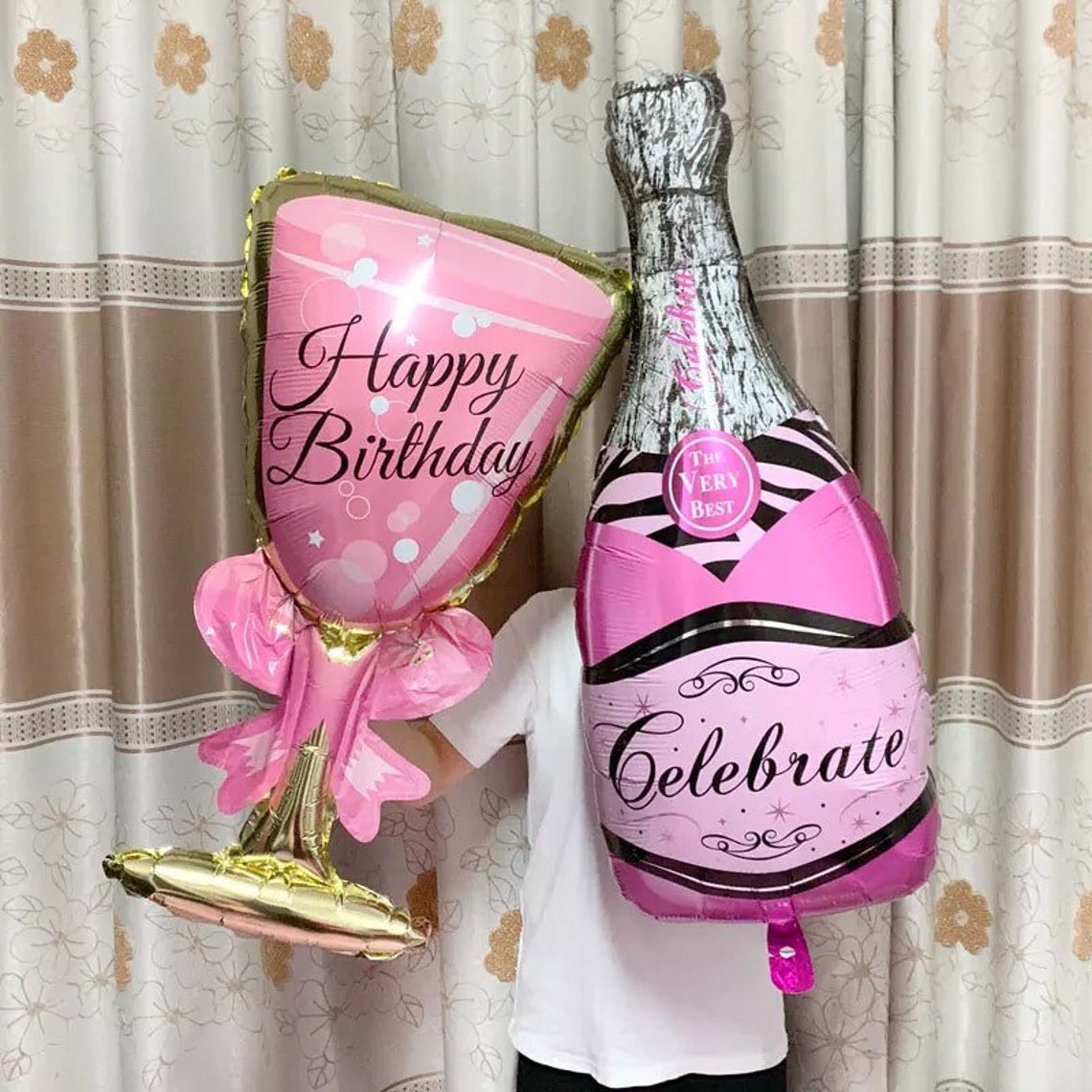 GIANT Champagne Bottle & Goblet 100x50cm Big Helium Balloon - Etsy