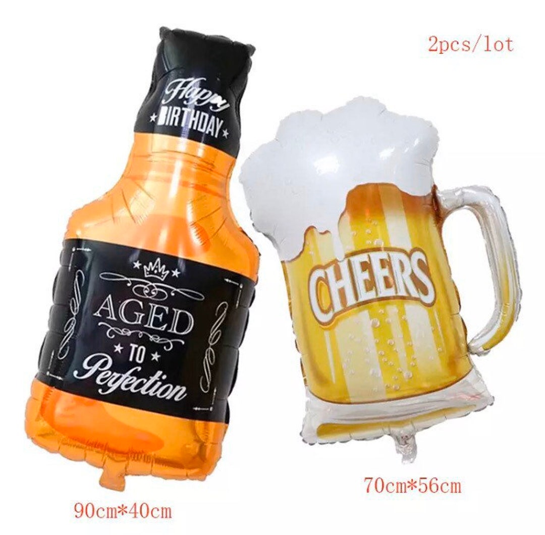 GIANT Whisky Bottle & BEER Pint (90x40cm) Big Helium Balloon Wedding ...