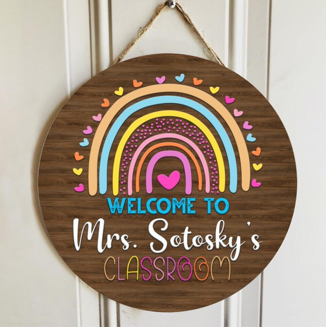 Personalized Teacher Door Sign, Teacher Name Sign, Teacher Door Hanger ...