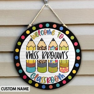 Personalized Teacher Door Sign, Teacher Name Sign, Teacher Door Hanger ...