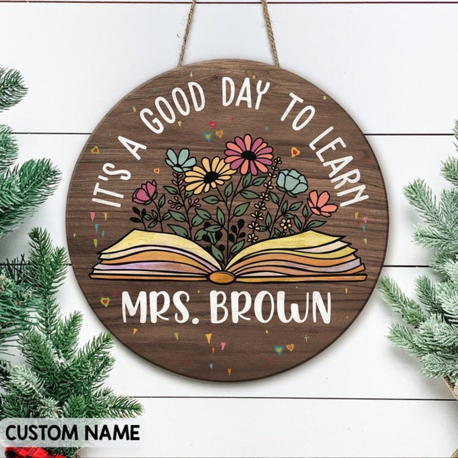 Personalized Teacher Door Sign, Teacher Name Sign, Teacher Door Hanger ...