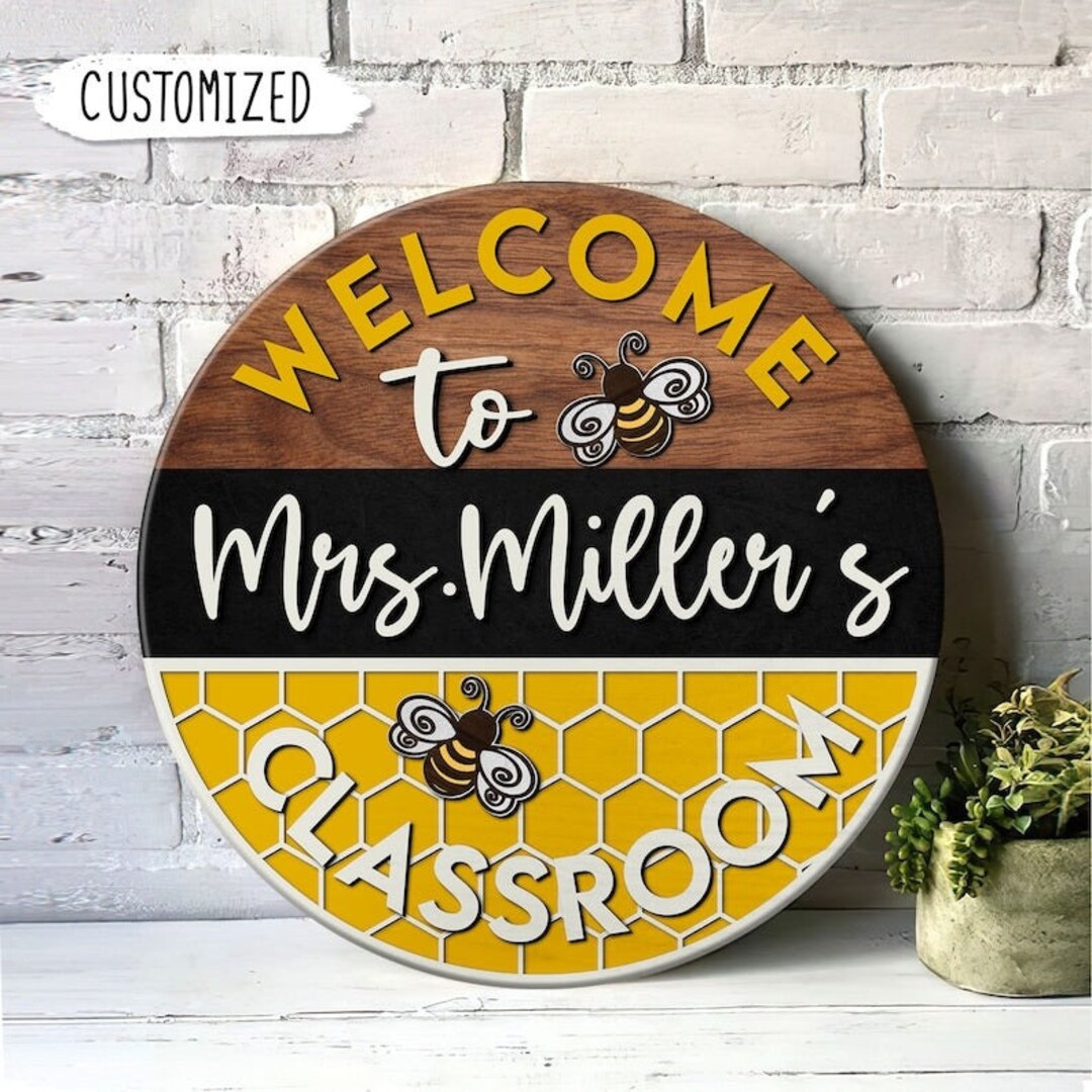 Personalized Teacher Door Sign, Teacher Name Sign, Teacher Door Hanger ...