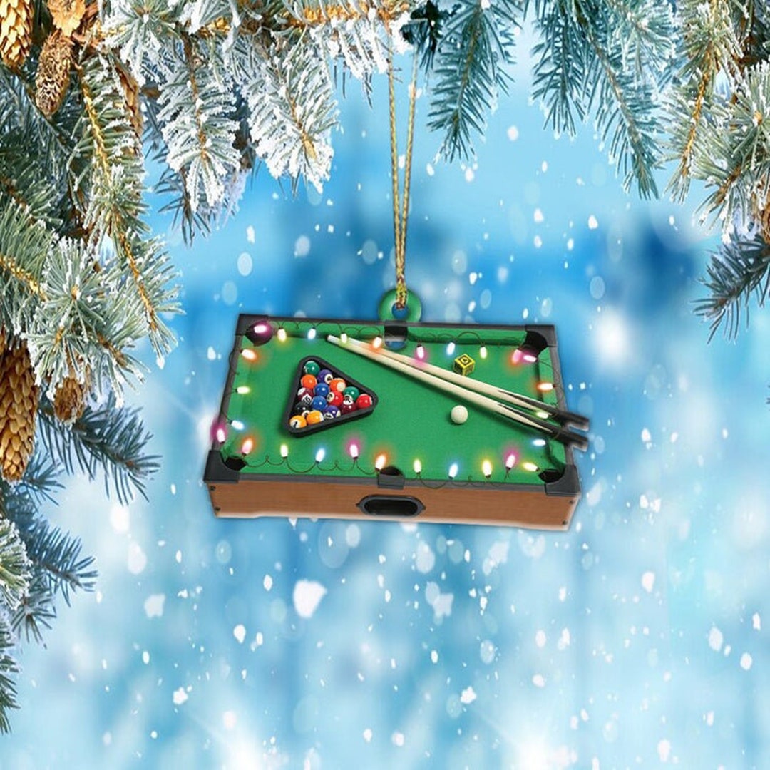 Personalized Billiard Table Game Christmas Hanging Ornament, Pool Table ...