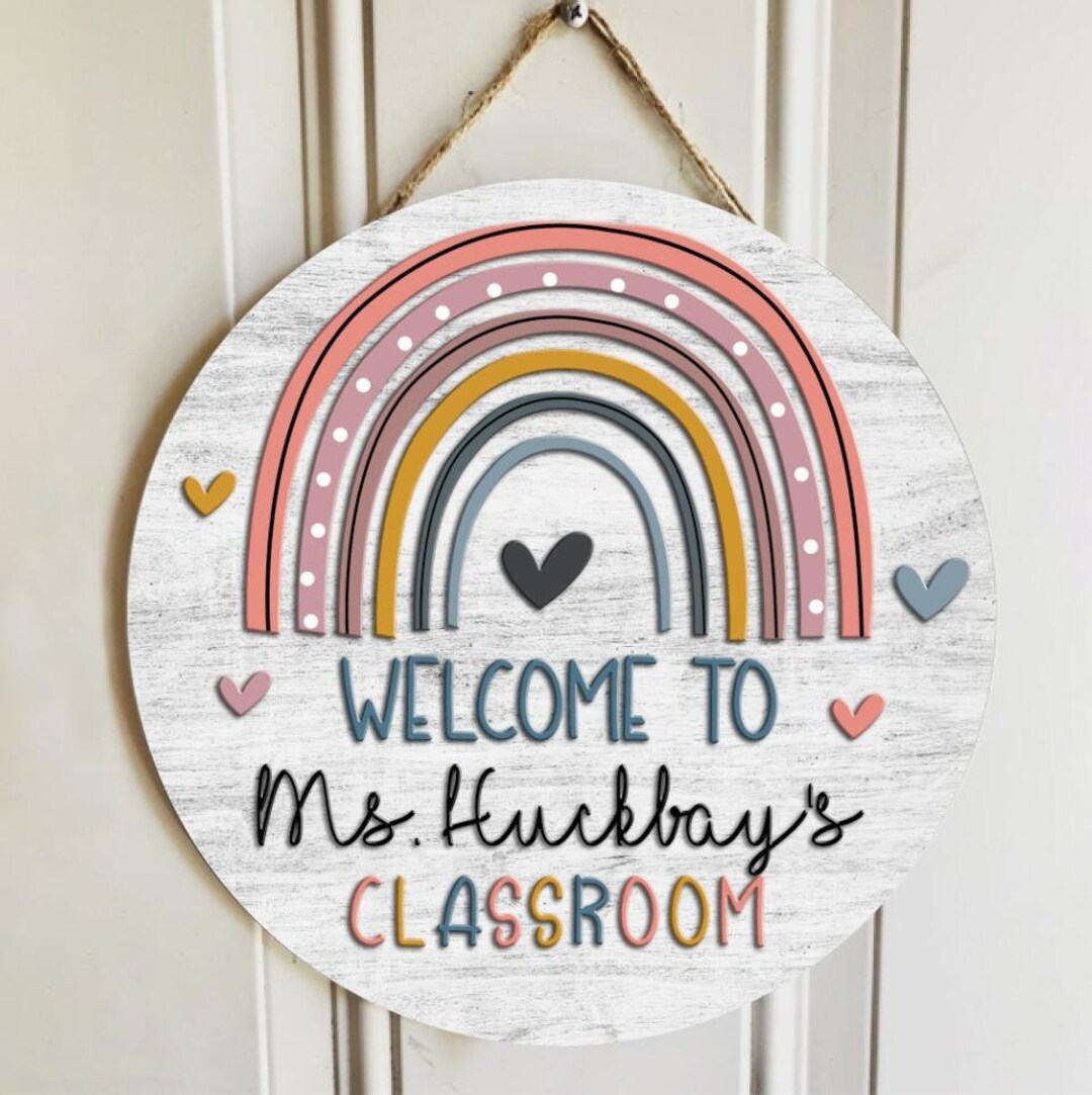 Personalized Teacher Door Sign, Teacher Name Sign, Teacher Door Hanger ...