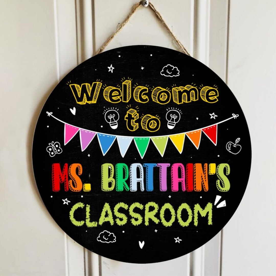 Personalized Teacher Door Sign, Teacher Name Sign, Teacher Door Hanger ...