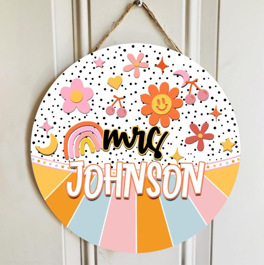 Personalized Teacher Door Sign, Teacher Name Sign, Teacher Door Hanger ...