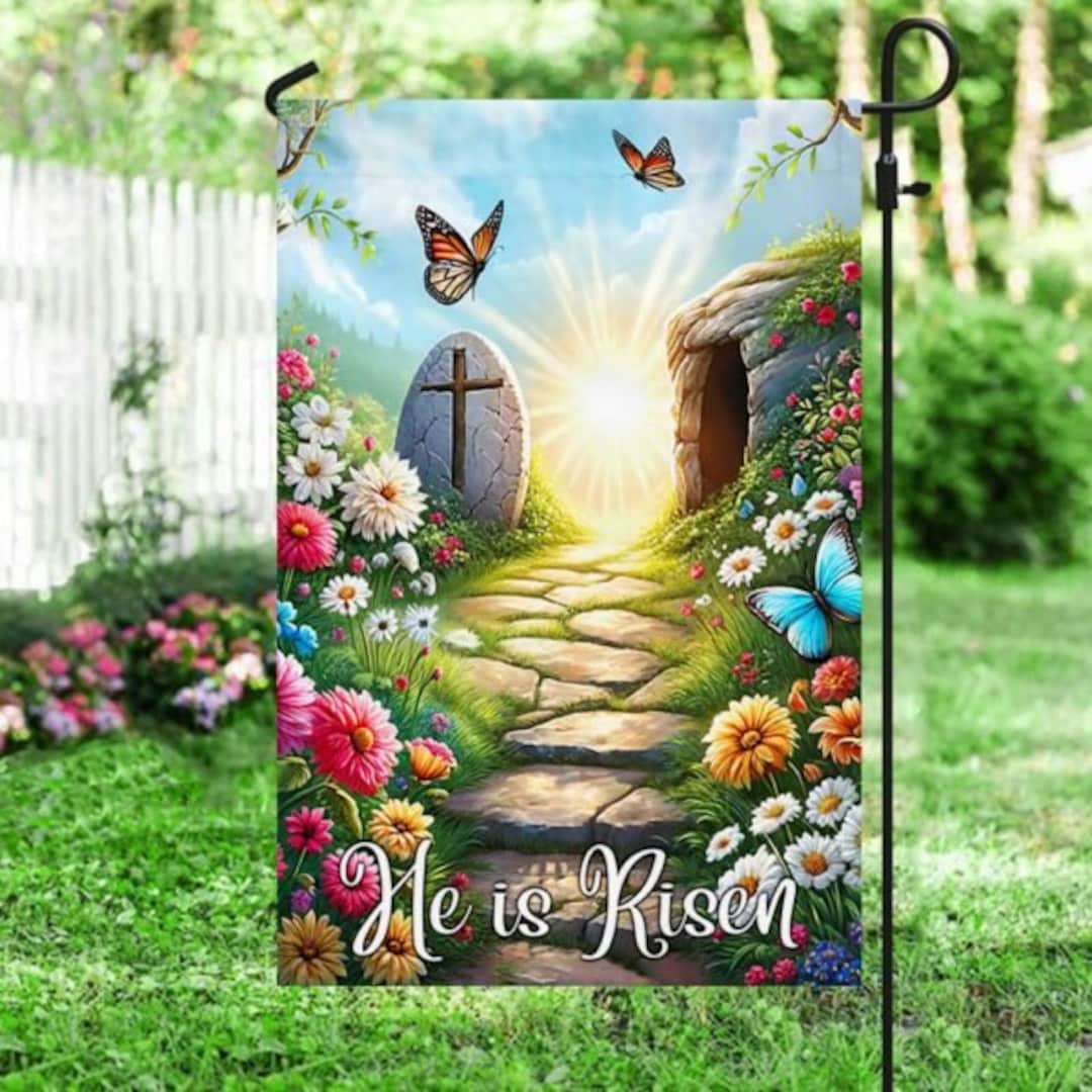 Resurrection of Jesus Easter Day He is Risen Christian Flag, Easter ...