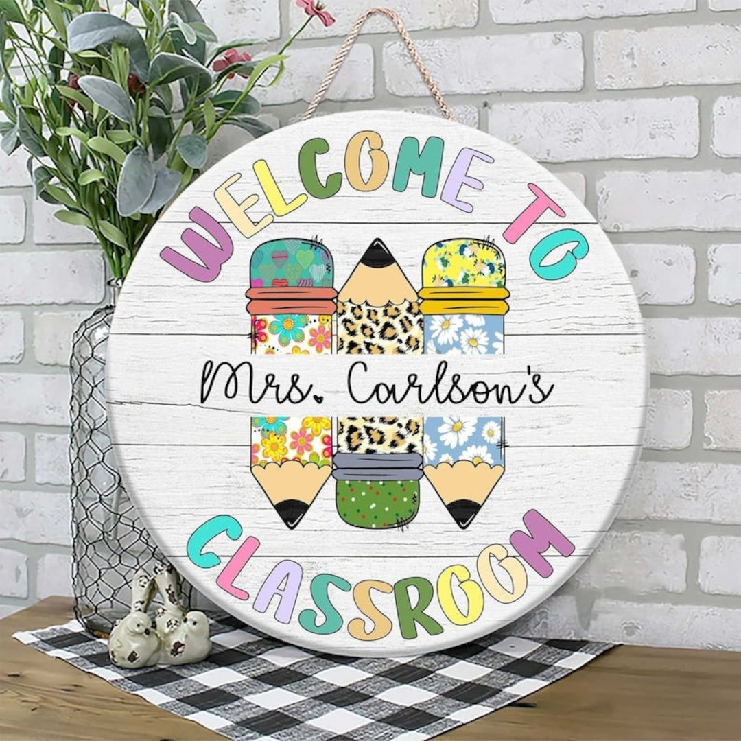 Personalized Teacher Door Sign, Teacher Name Sign, Teacher Door Hanger ...