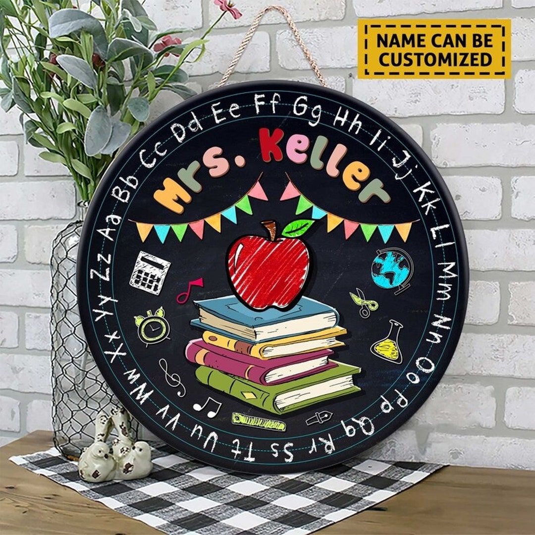 Personalized Teacher Door Sign, Teacher Name Sign, Teacher Door Hanger ...