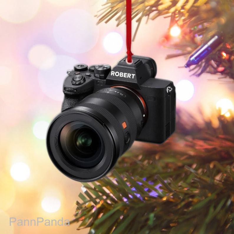 Personalized Camera Christmas Ornament, Camera Photographer Flat ...
