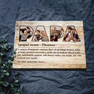 Papa Definition Custom Picture Canvas Print, Personalized Father’s Day ...