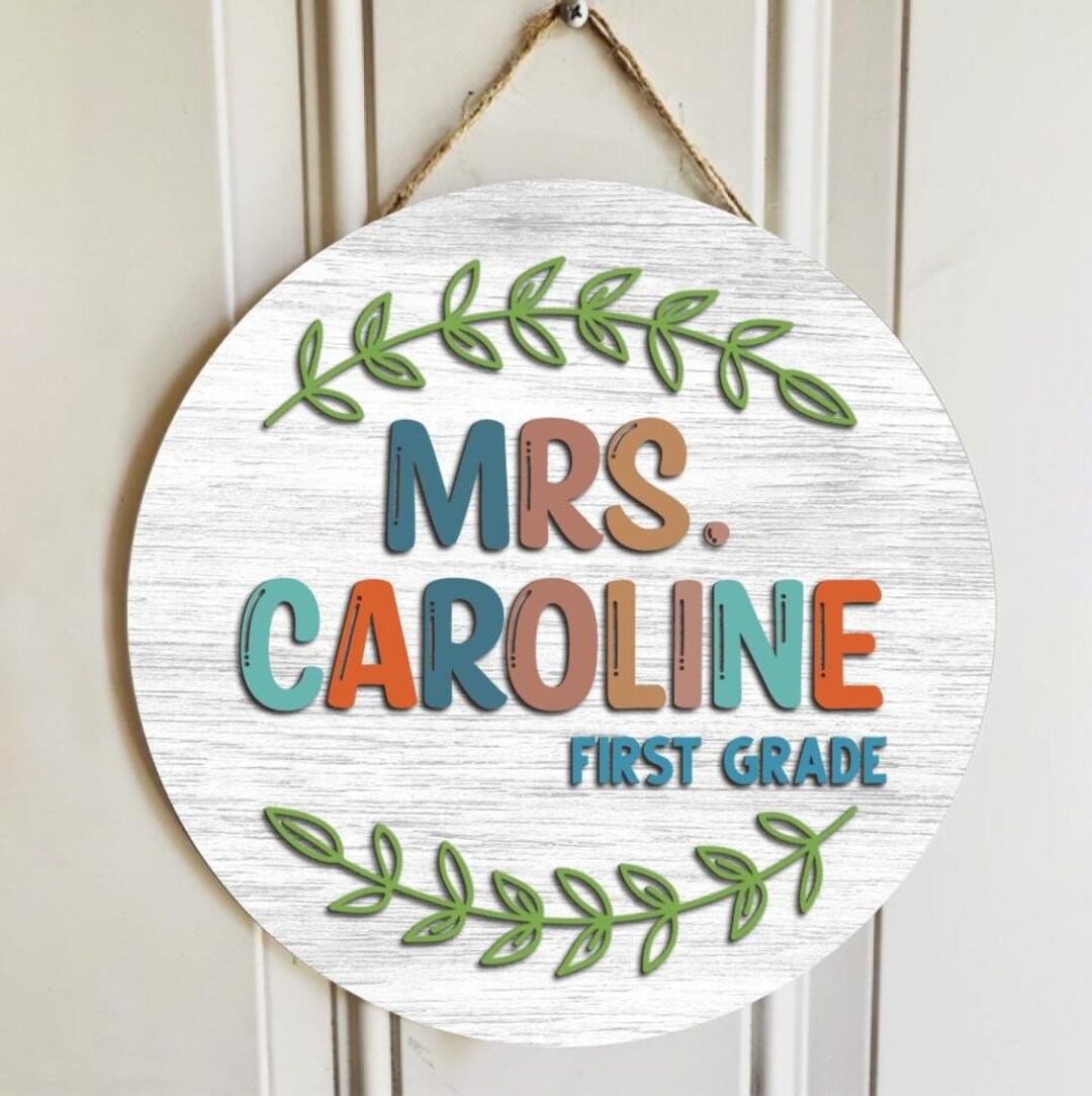Personalized Teacher Door Sign, Teacher Name Sign, Teacher Door Hanger ...