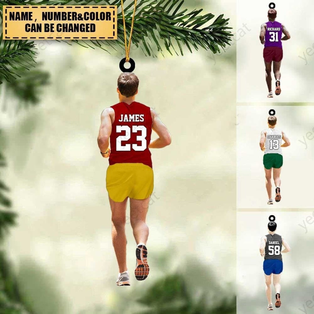Personalized Runner Ornament, Custom Marathon Ornament, Running ...
