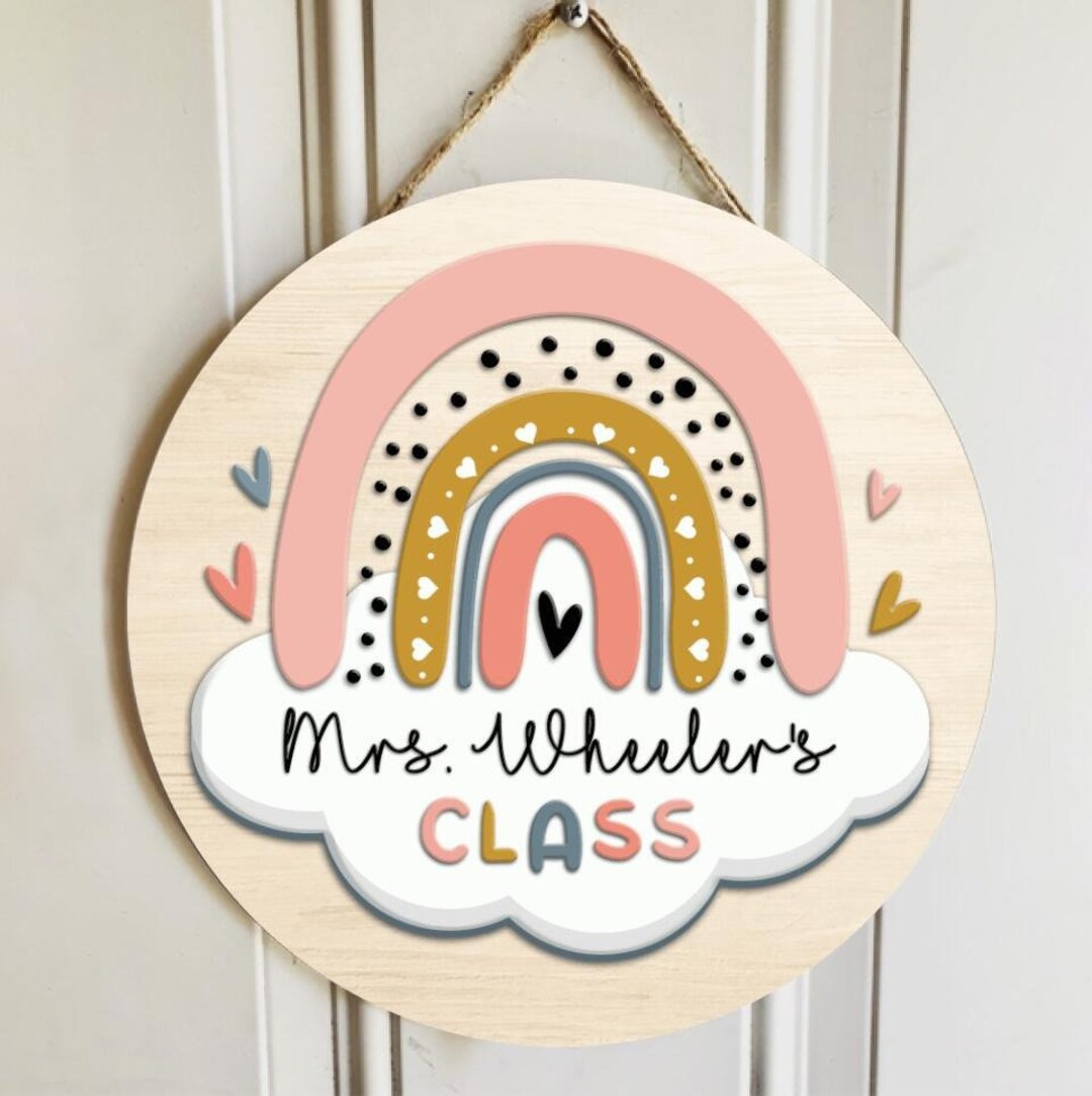 Personalized Teacher Door Sign, Teacher Name Sign, Teacher Door Hanger ...