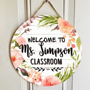 Personalized Teacher Door Sign, Teacher Name Sign, Teacher Door Hanger ...