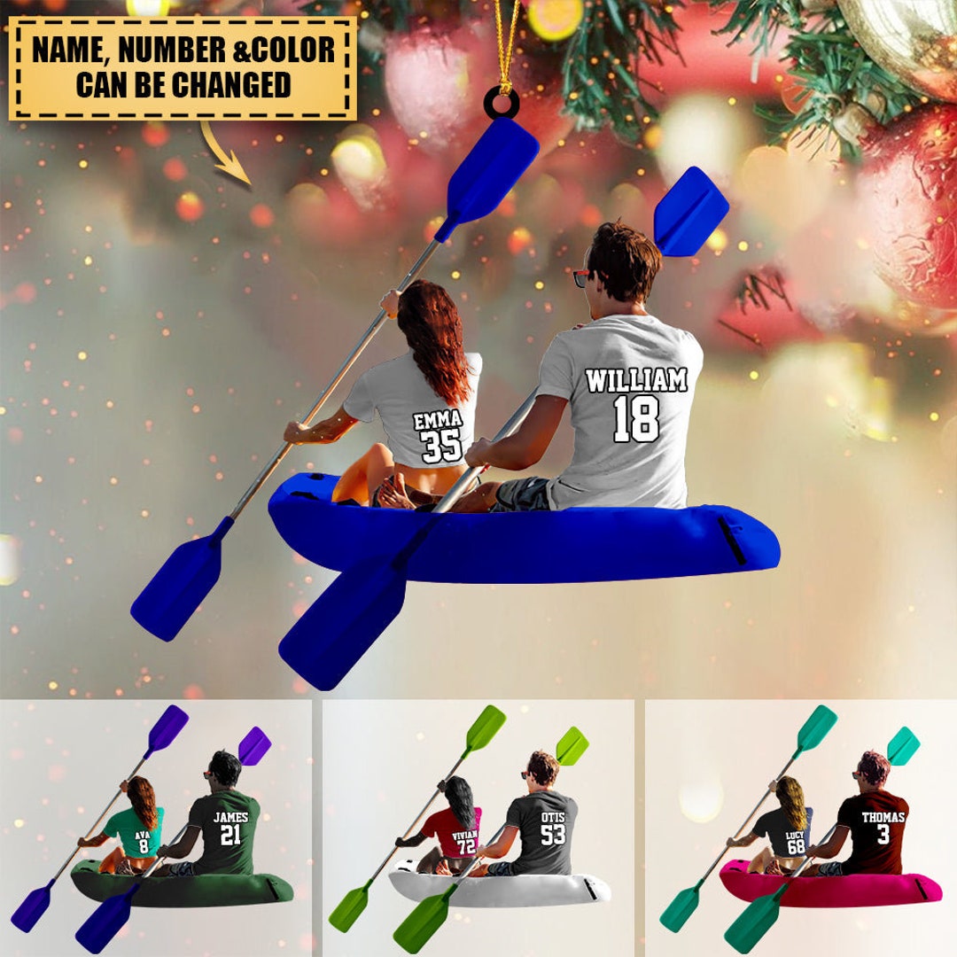 Personalized Kayak Couple Christmas Ornament, Custom Kayak Ornament ...