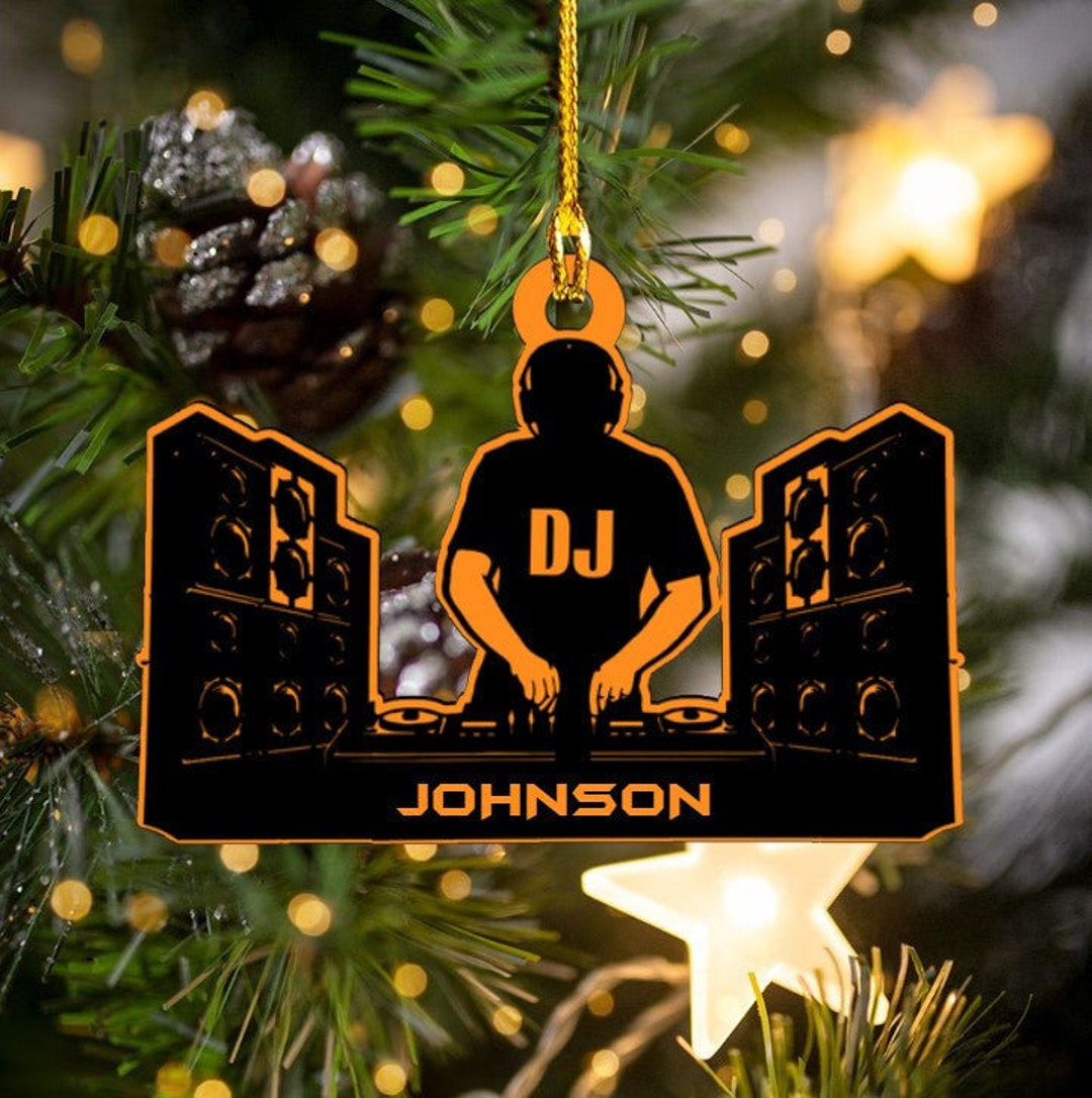 Personalized DJ Disc Jockey Christmas Ornament, DJ Shaped Acrylic ...