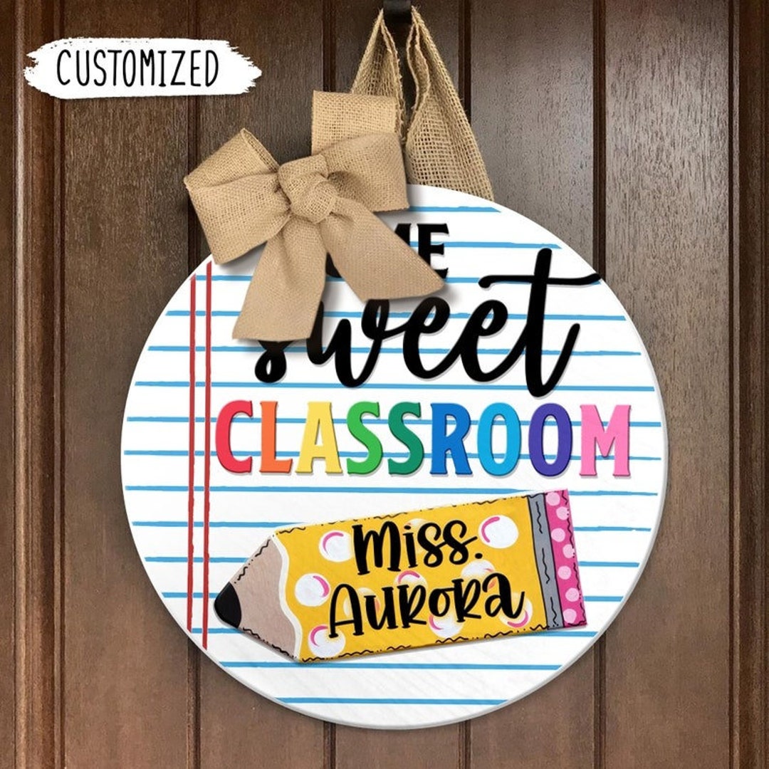 Personalized Teacher Door Sign, Teacher Name Sign, Teacher Door Hanger ...