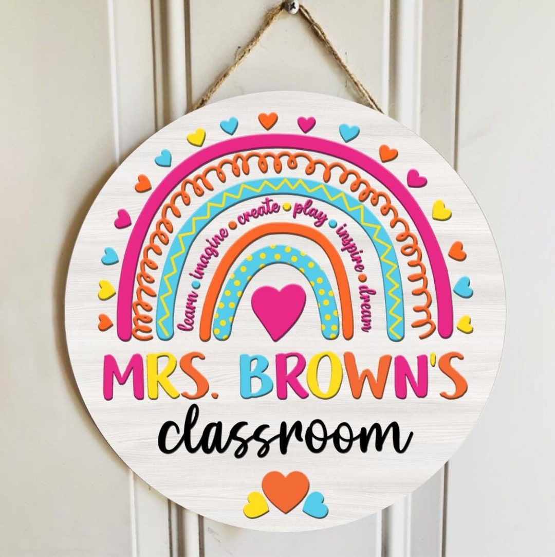 Personalized Teacher Door Sign, Teacher Name Sign, Teacher Door Hanger ...