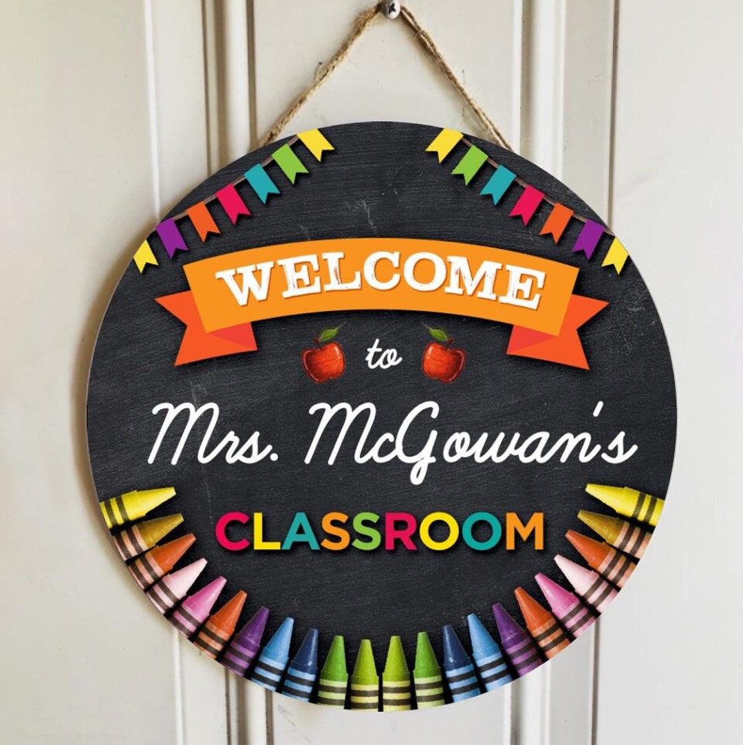 Personalized Teacher Door Sign, Teacher Name Sign, Teacher Door Hanger ...