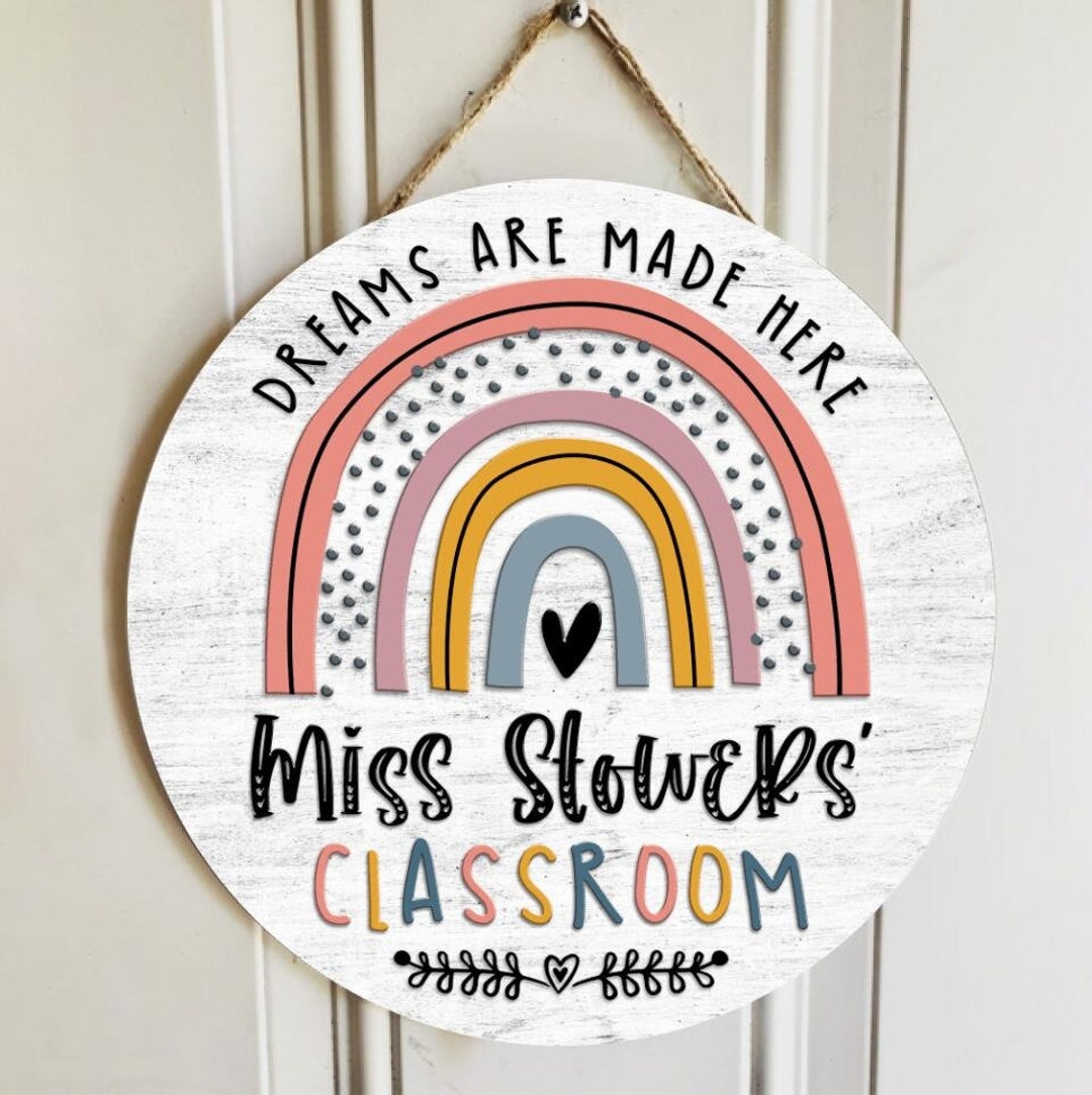 Personalized Teacher Door Sign, Teacher Name Sign, Teacher Door Hanger ...