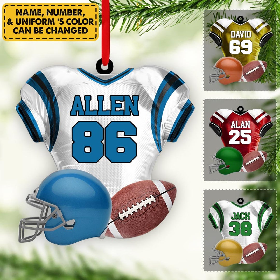 Personalized American Football Christmas Ornament, Custom Football ...
