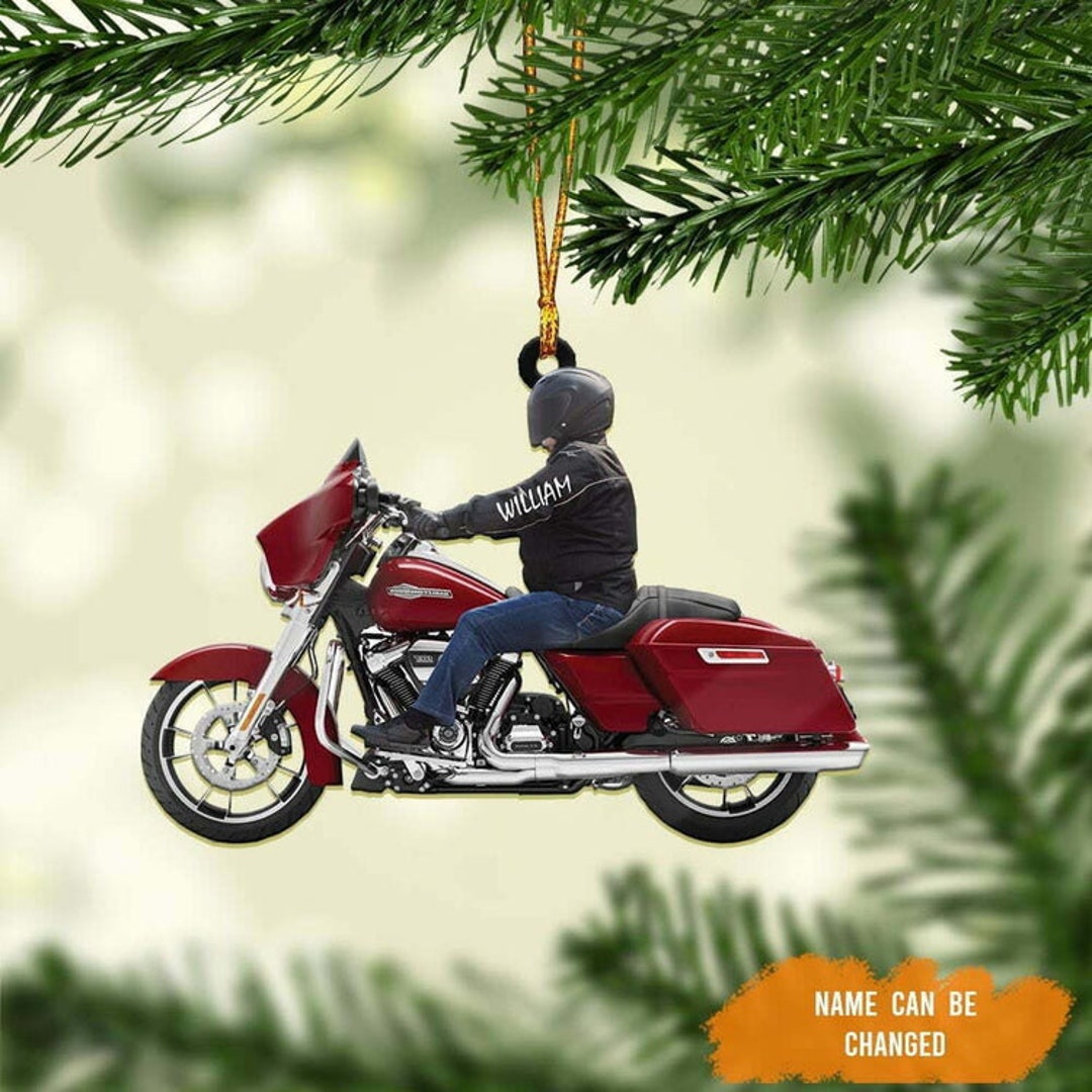 Personalized Biker Street Glide Motorcycle Christmas Ornament, Custom ...