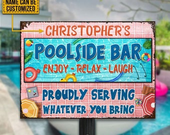 Pool Rules Relax Unwind Metal Signs, Funny Pool Sign, Outdoor Sign ...