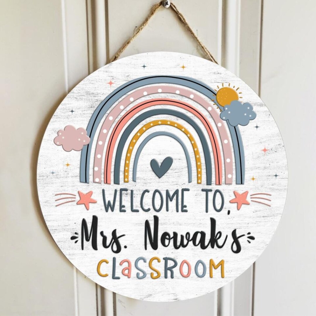 Personalized Teacher Door Sign, Teacher Name Sign, Teacher Door Hanger ...