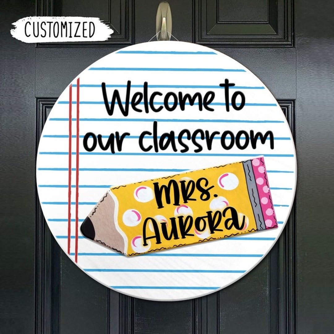 Personalized Teacher Door Sign, Teacher Name Sign, Teacher Door Hanger ...