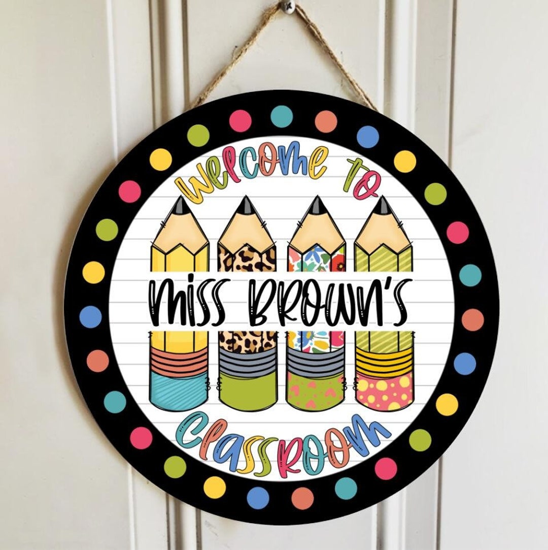 Personalized Teacher Door Sign, Teacher Name Sign, Teacher Door Hanger ...