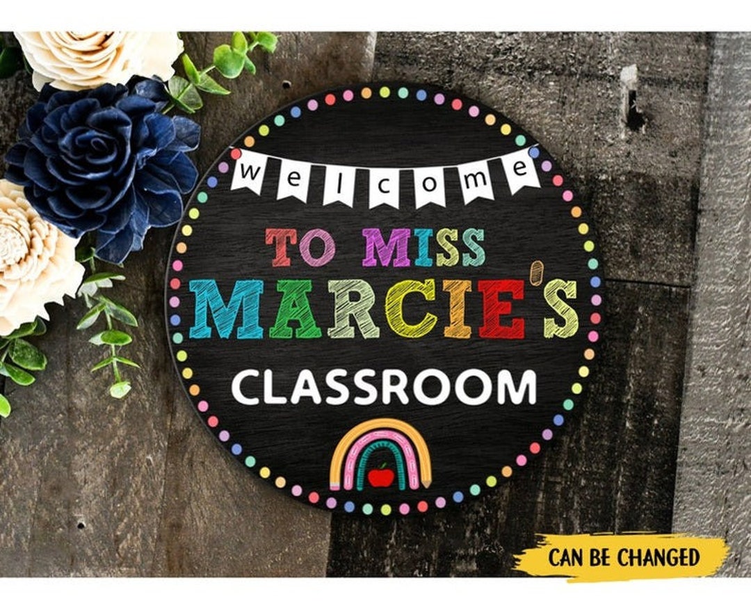 Personalized Teacher Door Sign, Teacher Name Sign, Teacher Door Hanger ...