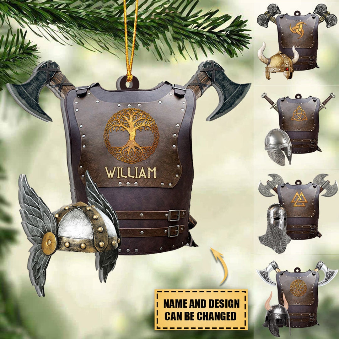 Personalized Viking Battle Armor Weapon Ornament, Nordic Viking ...