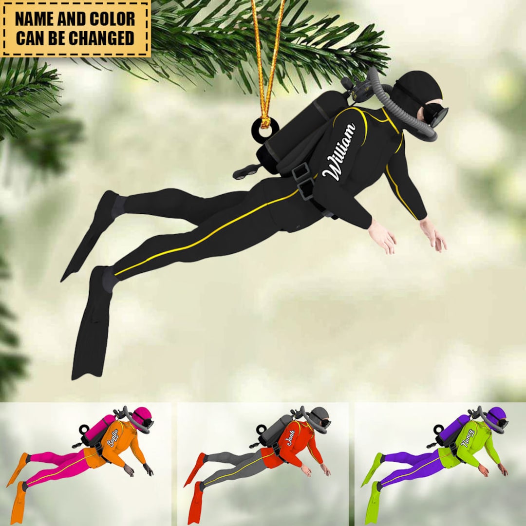 Personalized Scuba Diver Christmas Ornament, Scuba Diving Acrylic ...