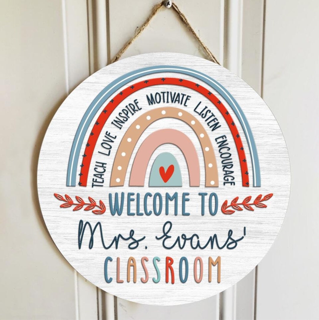 Personalized Teacher Door Sign, Teacher Name Sign, Teacher Door Hanger ...