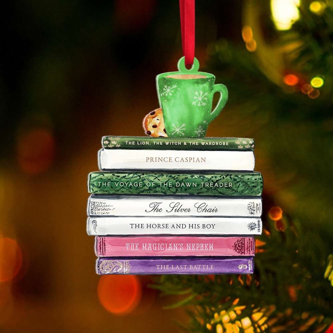 Custom C. S. Lewis Collection Novel Book Christmas Ornament, Book Stack ...
