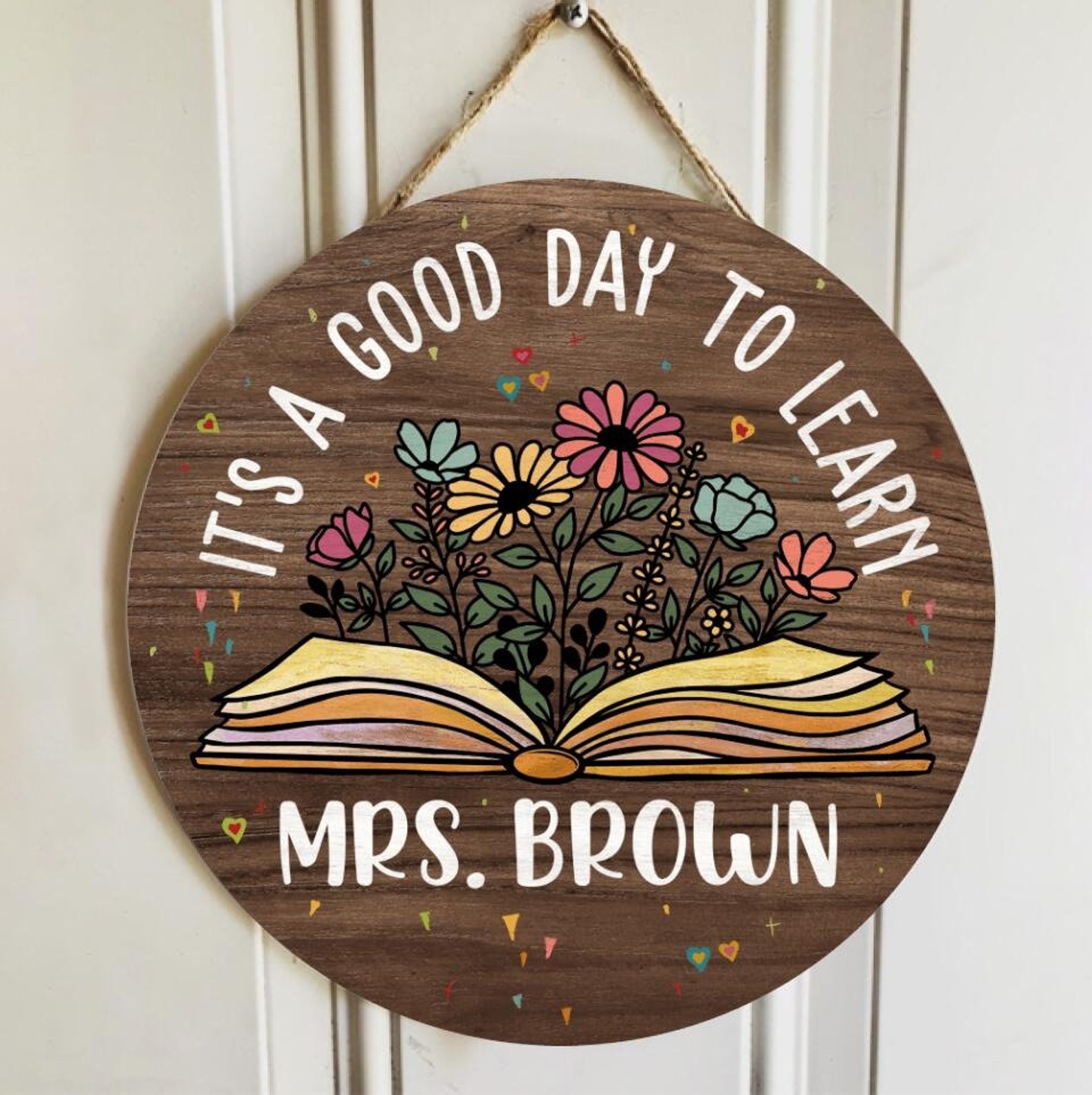 Personalized Teacher Door Sign, Teacher Name Sign, Teacher Door Hanger ...