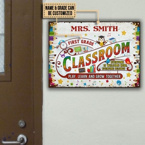 Personalized Classroom Metal Sign, Classroom Door Decor, Welcome ...